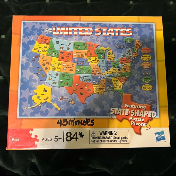 Hasbro | Toys | Hasbro United States Map Puzzle Colorful And ...